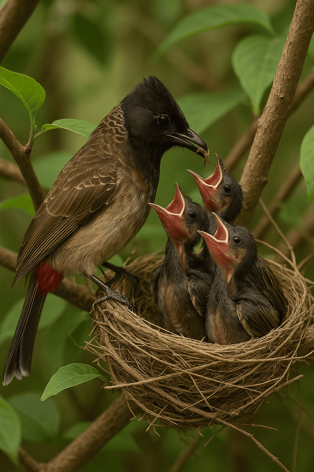 Parental care of Red Vented Bulbul - Bird Ecology Study Group